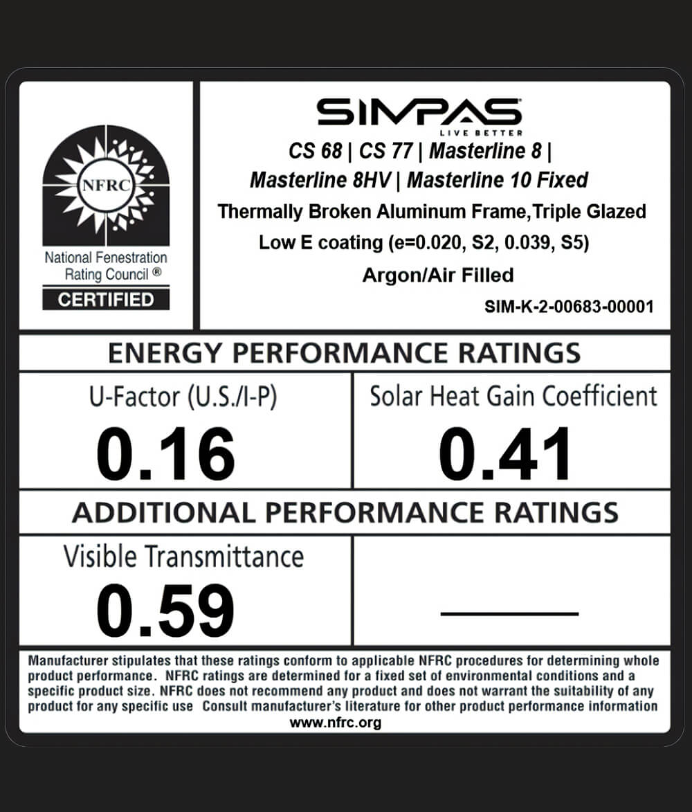 NFRC Certification - Simpas Live Better